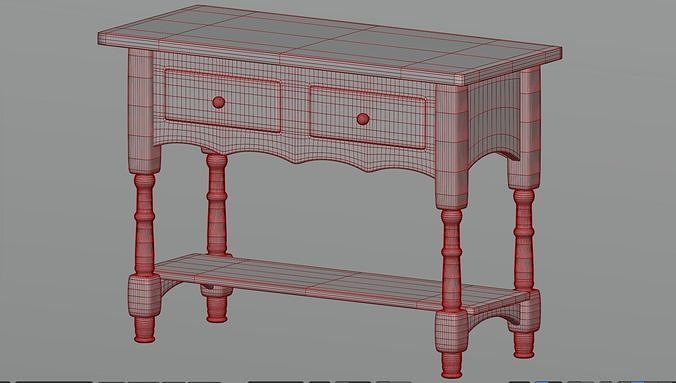 Wooden console 3D model | CGTrader