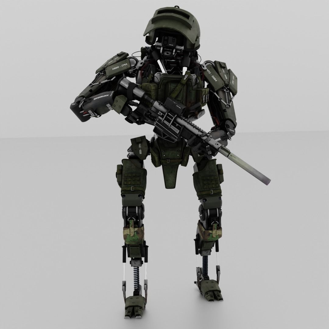 3D model military humanoid robot VR / AR / low-poly | CGTrader