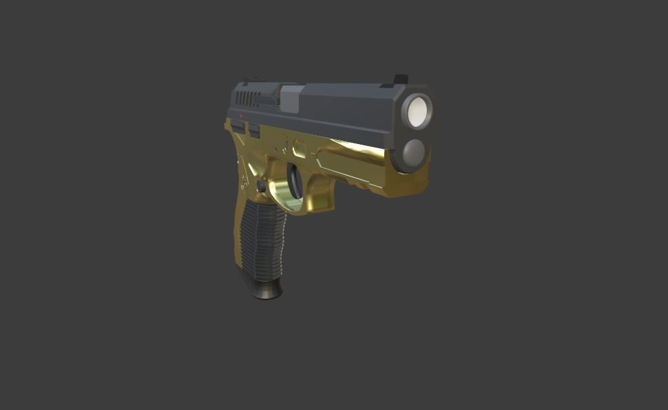 Gold Gun with easy animation 3D model animated | CGTrader