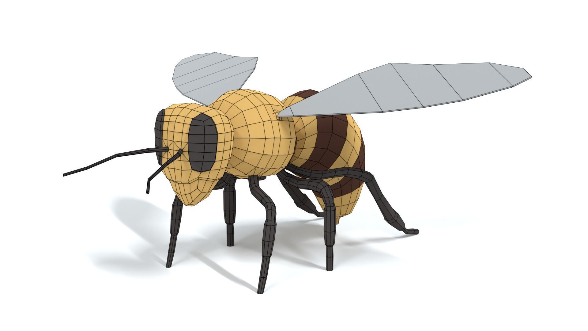 3D model Low Poly Cartoon Honey Bee VR / AR / low-poly | CGTrader