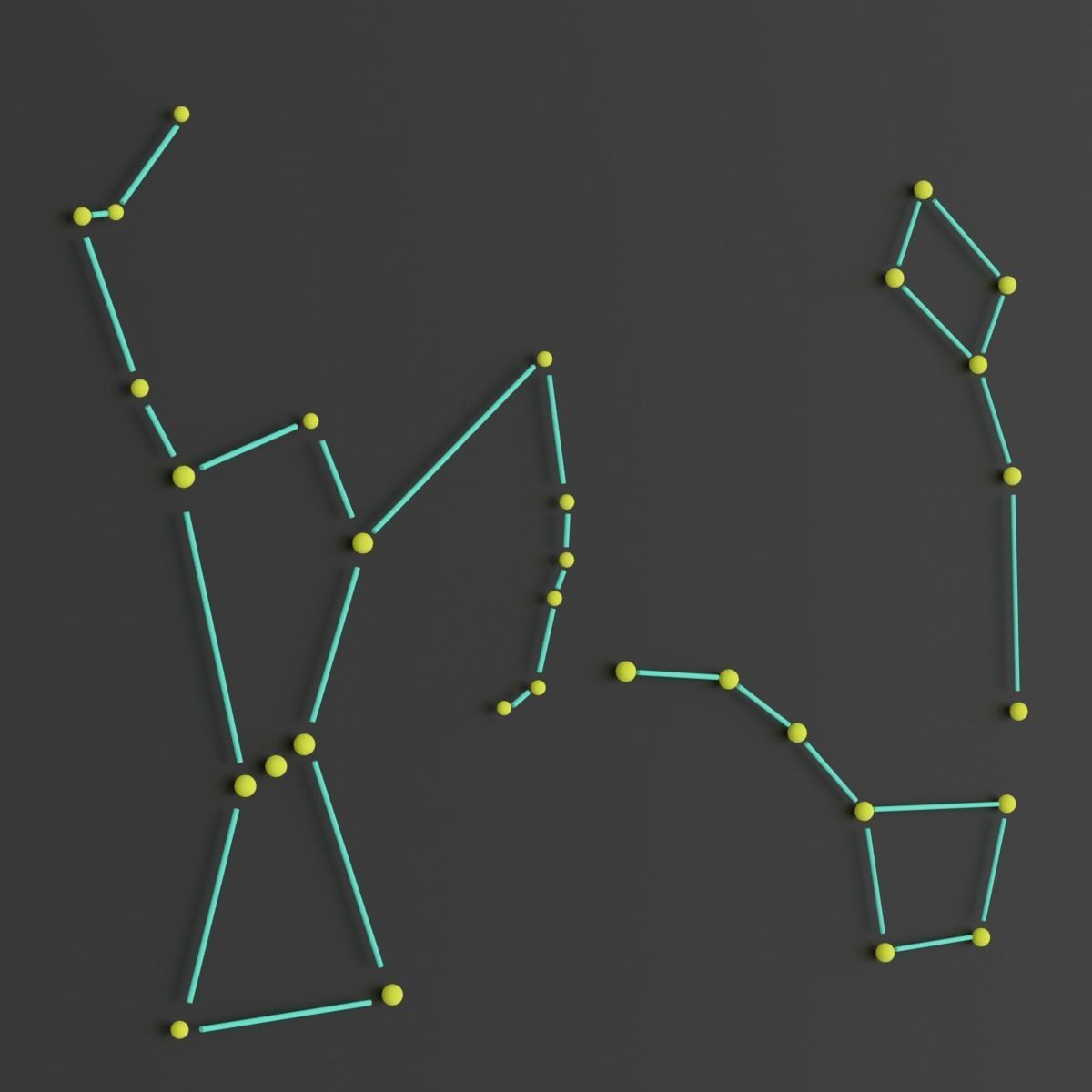 Orion Ursa Minor Ursa Major Constellation 3D model | CGTrader