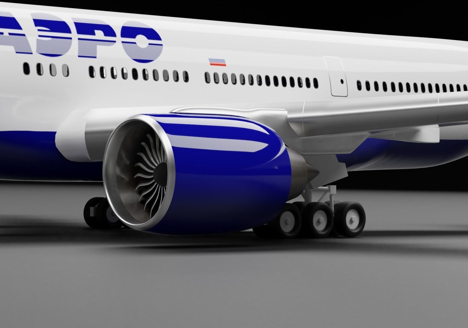Boeing 777-200 Transaero Livery 3D model | CGTrader