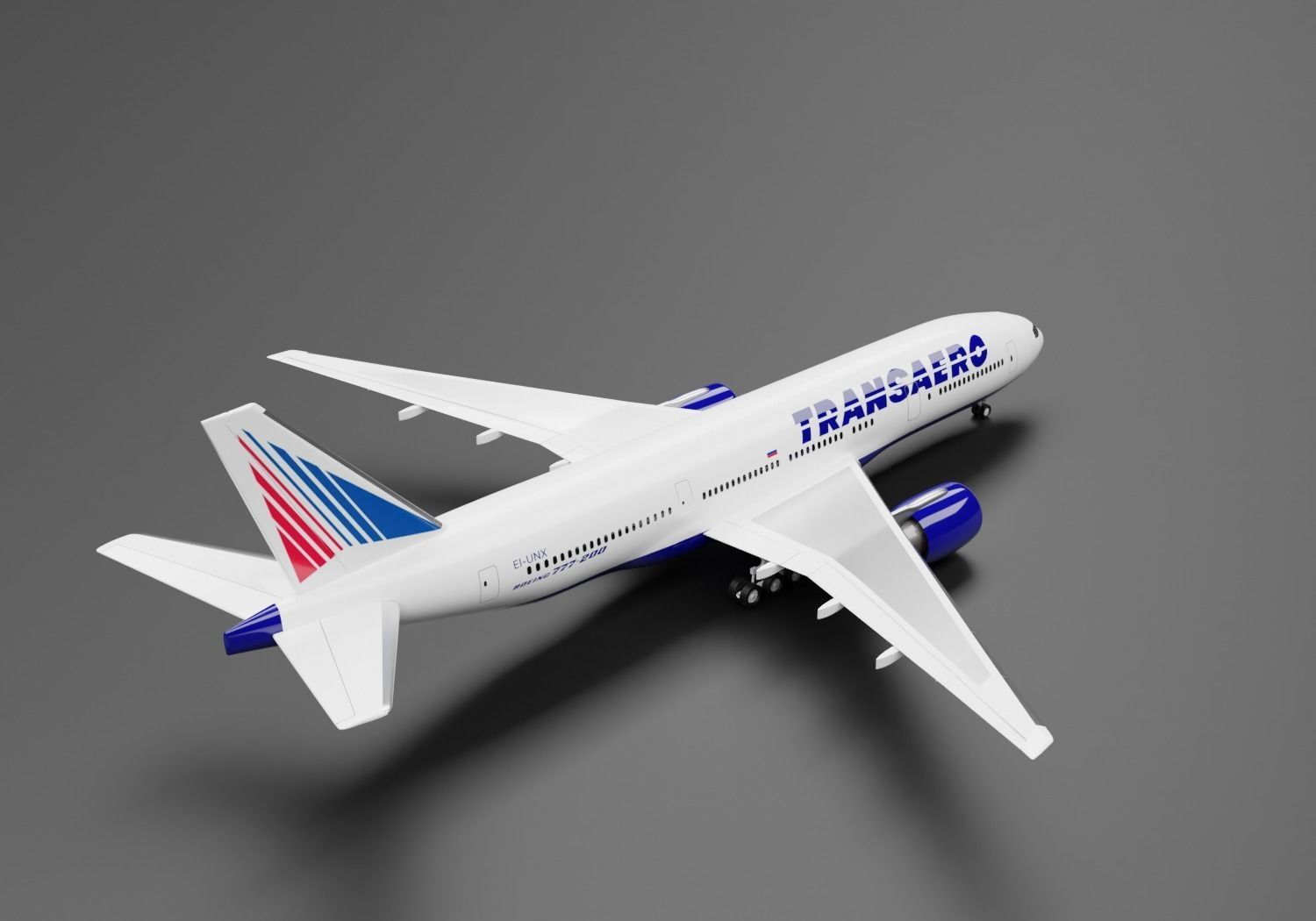 Boeing 777-200 Transaero Livery 3D model | CGTrader