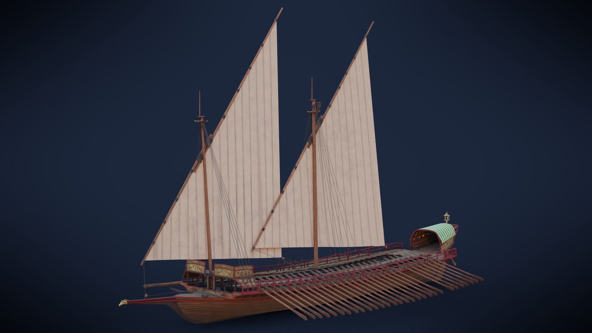 3D model Medieval Galley VR / AR / low-poly | CGTrader