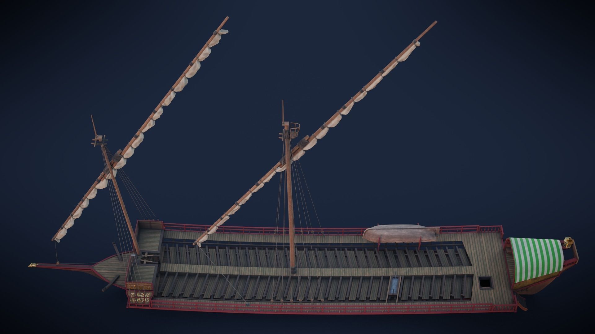 3D model Medieval Galley VR / AR / low-poly | CGTrader
