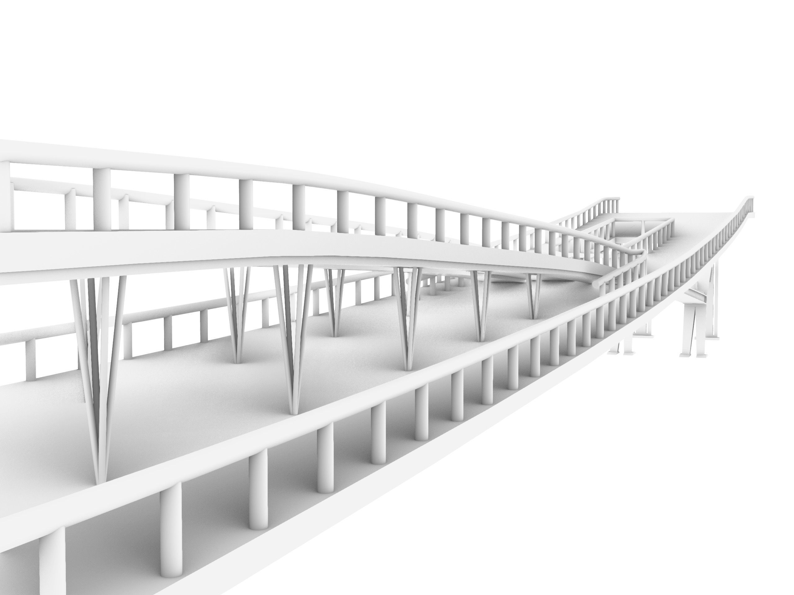 Passerelle Simone-de-Beauvoir Pedestrian Bridge Paris 3D model | CGTrader