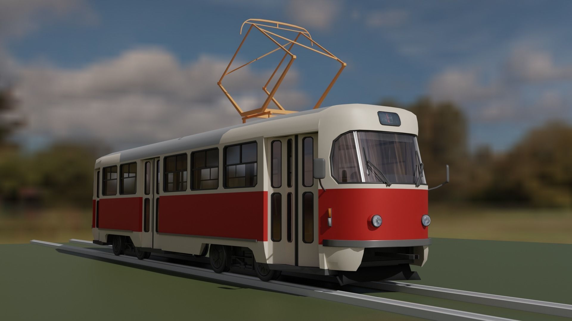 3D model 3D Tram Tatra T3 Czech Russian Soviet Union Game Ready Model ...