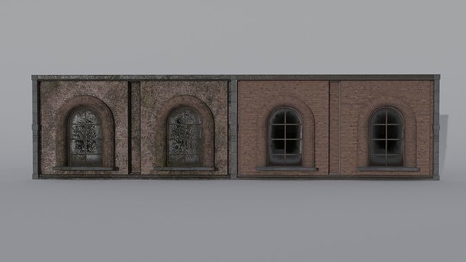 Low Poly Wall with two texture options moss wall Source Files free VR ...