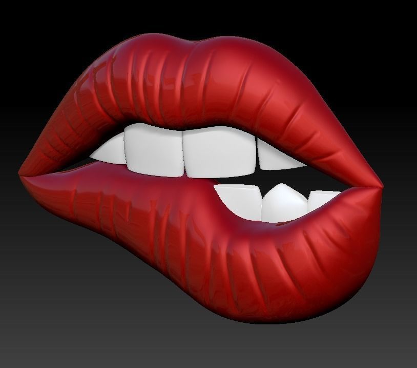 LIPS BITTEN DETAILED DECOR 3D model 3D printable | CGTrader