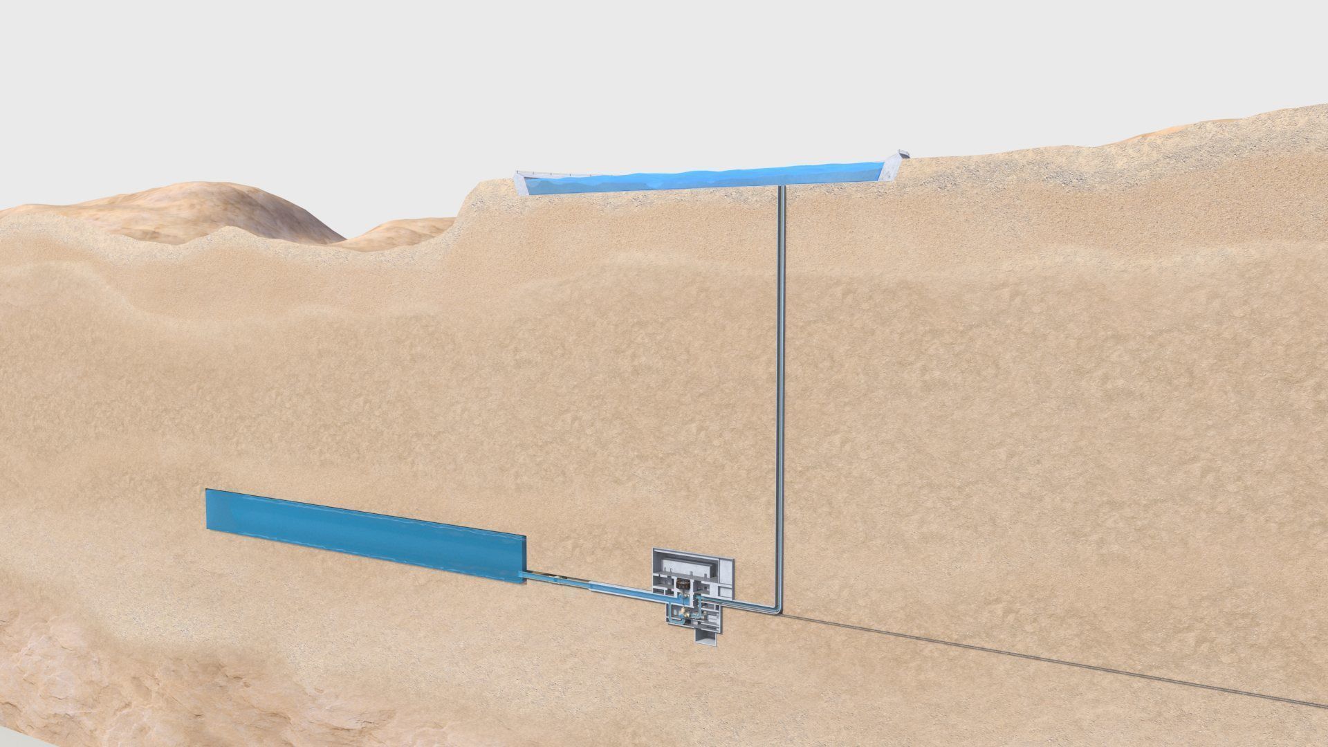 Pumped Storage Hydro Electric Power Plant 3D model | CGTrader