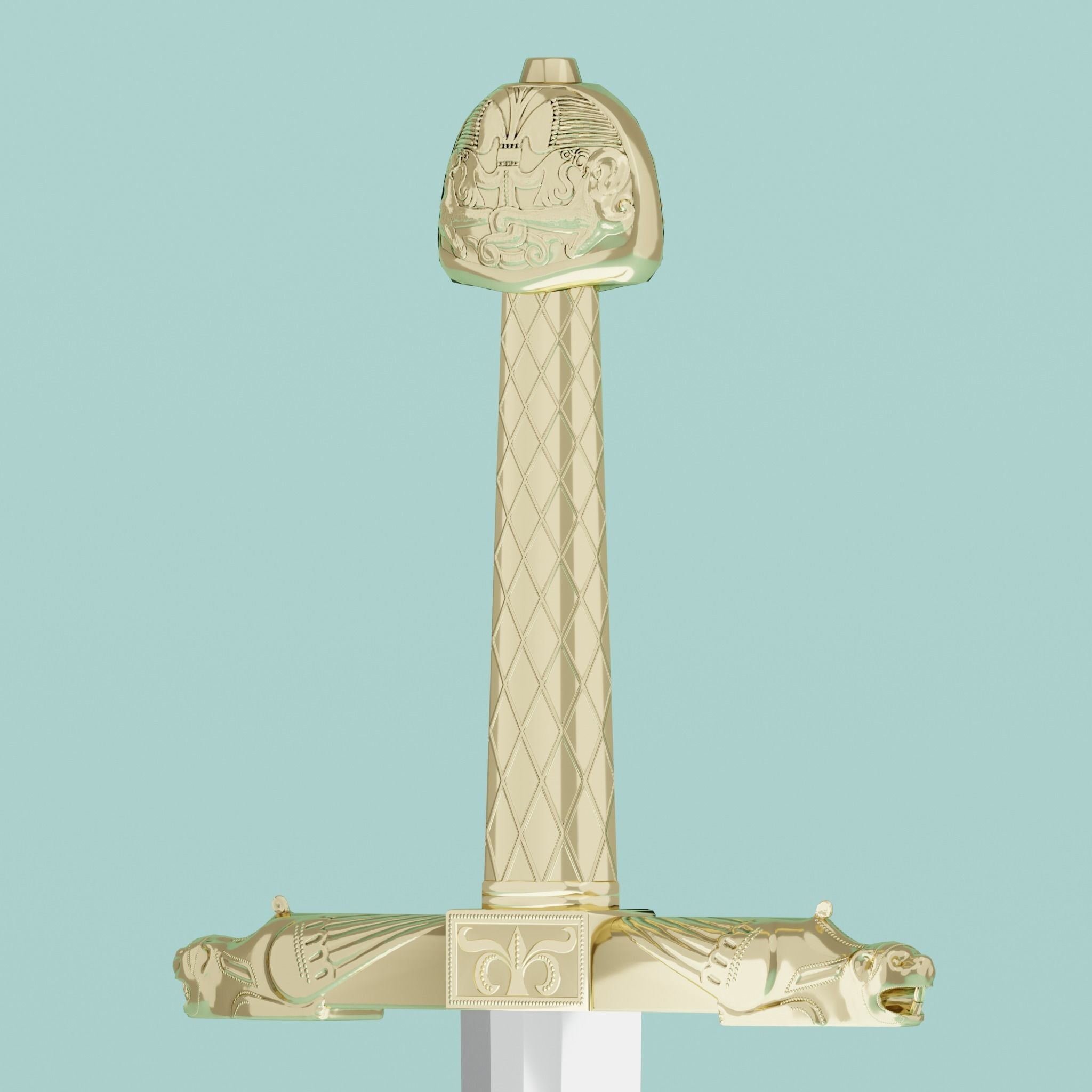 3D model Joyeuse Sword Weapon PBR low-poly game ready VR / AR / low ...