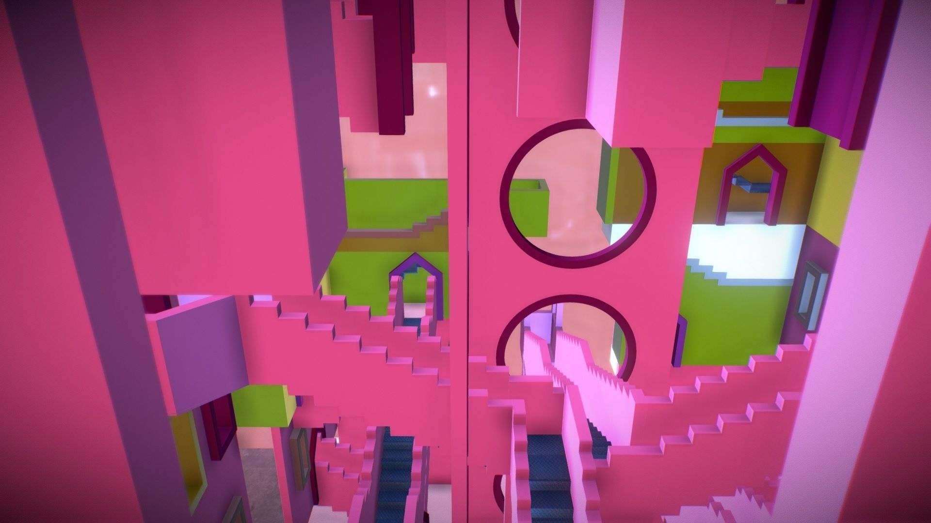 Squid Game Stairs Map 3D model | CGTrader