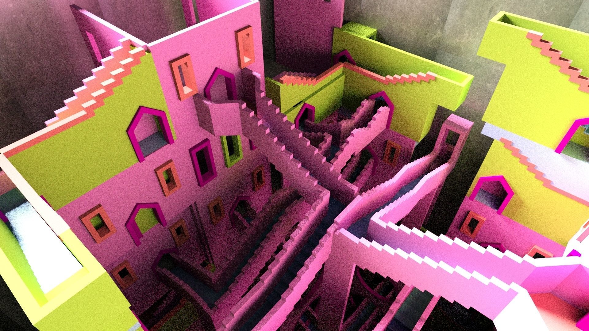 Squid Game Stairs Map 3D model | CGTrader