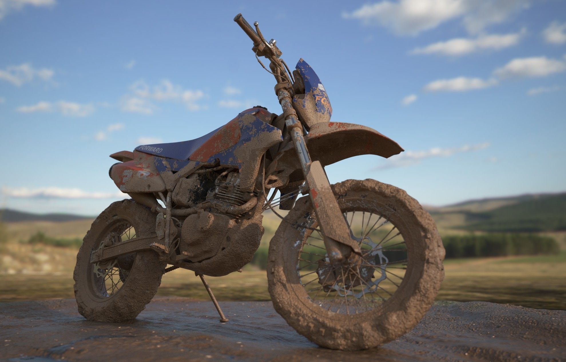 3D model Dirt Bike Dirty VR / AR / low-poly | CGTrader