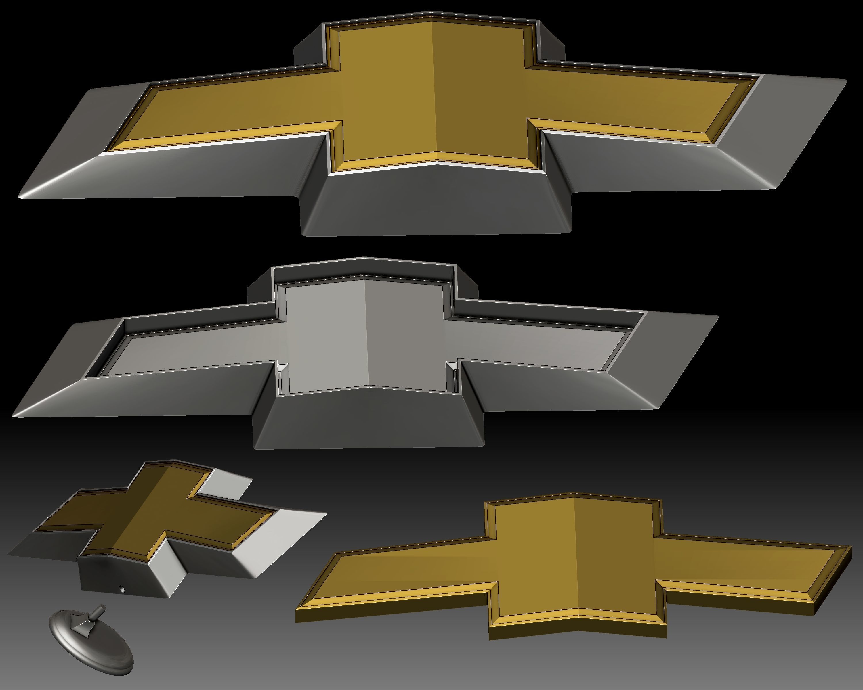 Chevrolet logo car brand for 3D printer or CNC router 3D model 3D ...