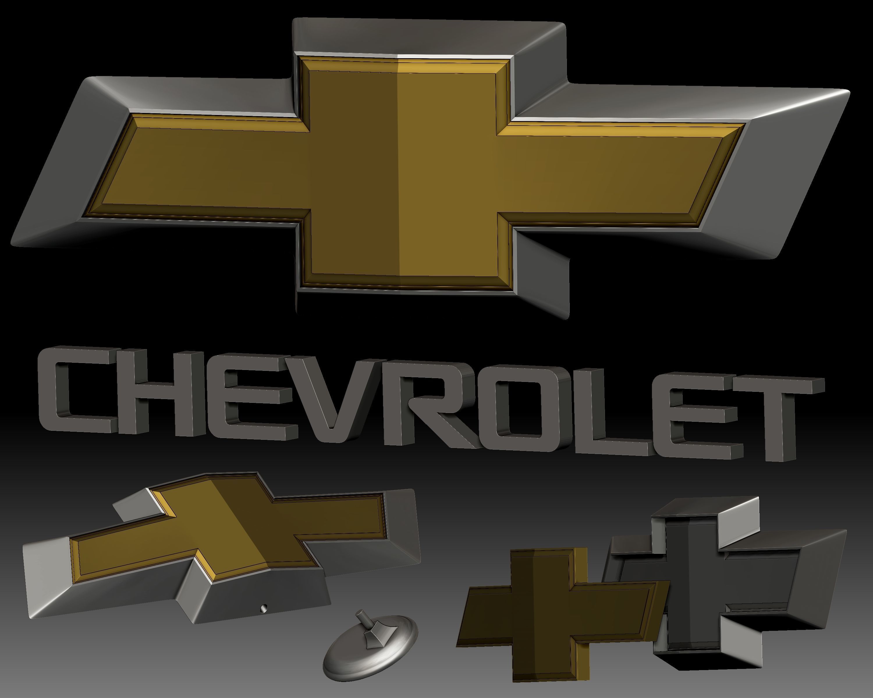 Chevrolet logo car brand for 3D printer or CNC router 3D model 3D ...