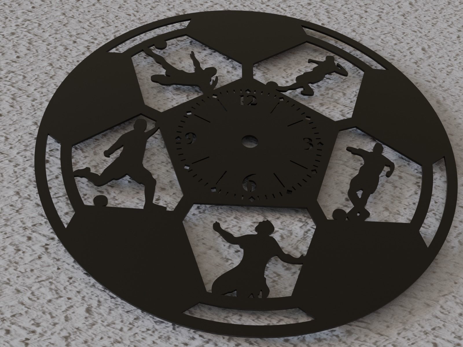 fotbal wall clock 3D model 3D printable | CGTrader