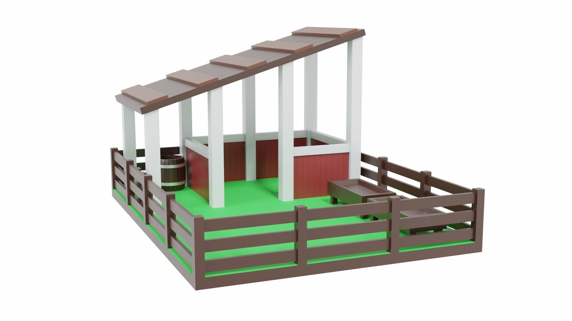 3D model Animal Pen Scene VR / AR / low-poly | CGTrader