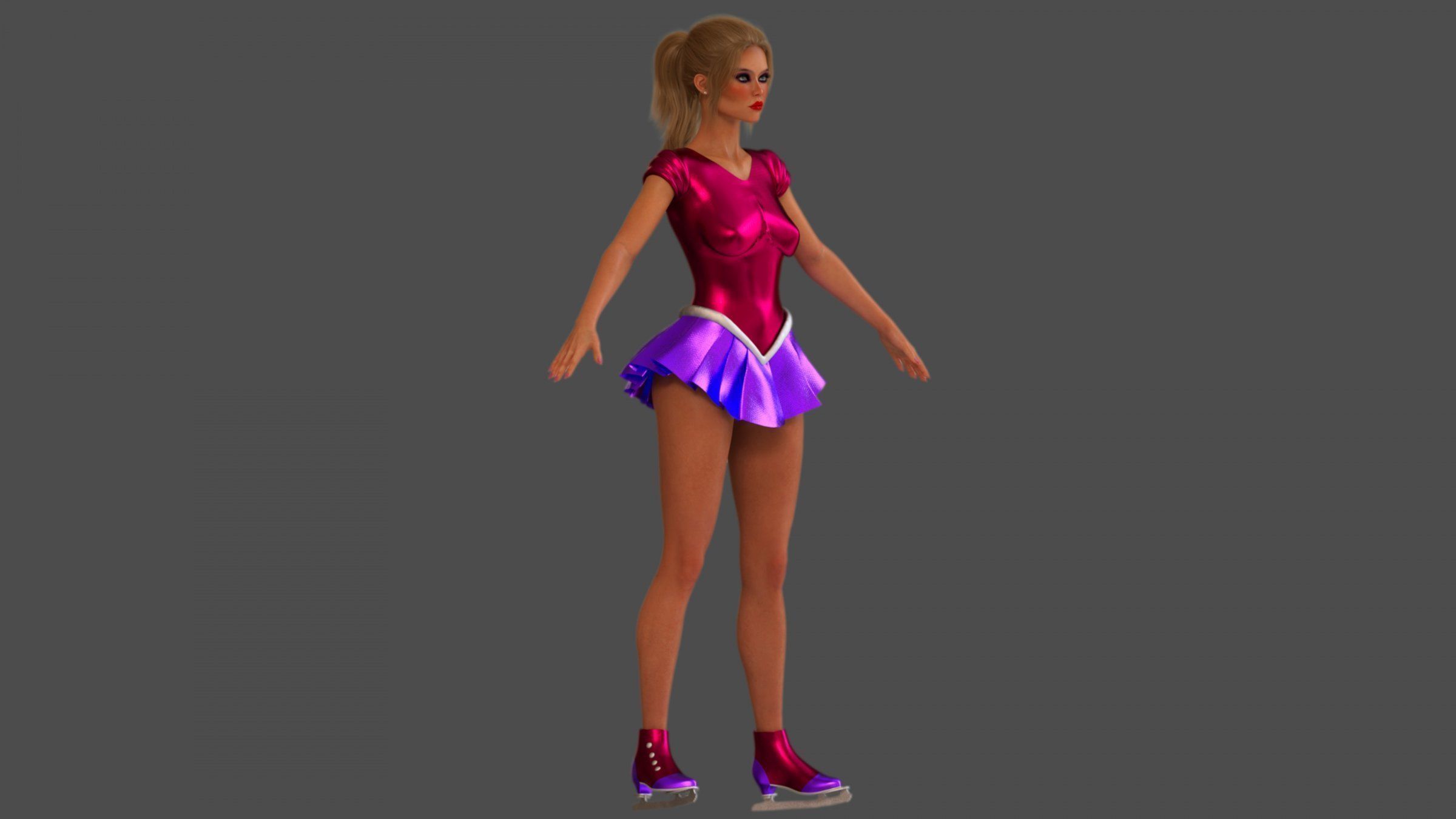 Ice Figure Skater Girl 3d Model Animated Rigged Cgtrader