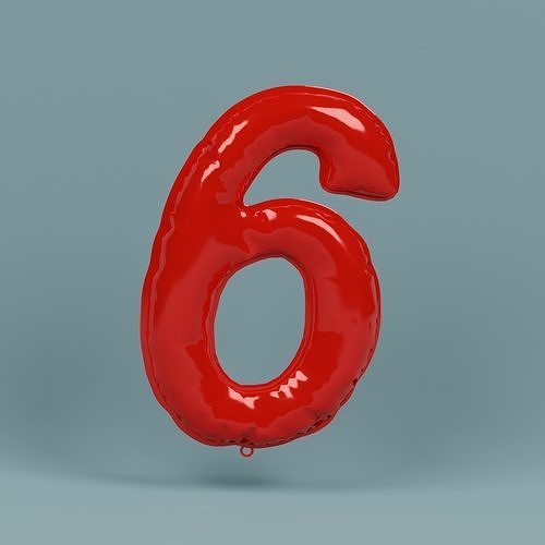 NUMBER 6 BALLOON 3D model | CGTrader