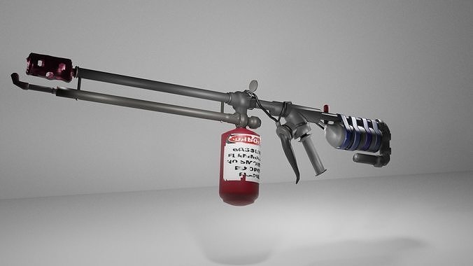 flamethrower fire extinguisher with note free VR / AR / low-poly 3D ...