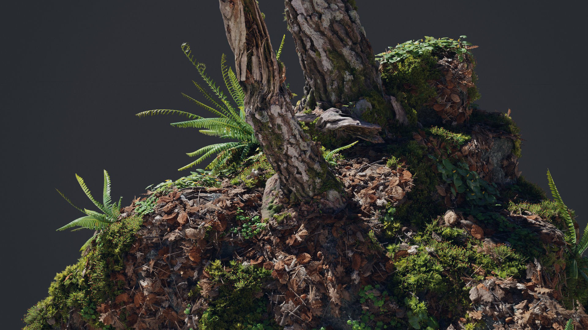 3D model Moss Biome Ground Scatter - 3D AssetKit PBR VR / AR / low-poly ...