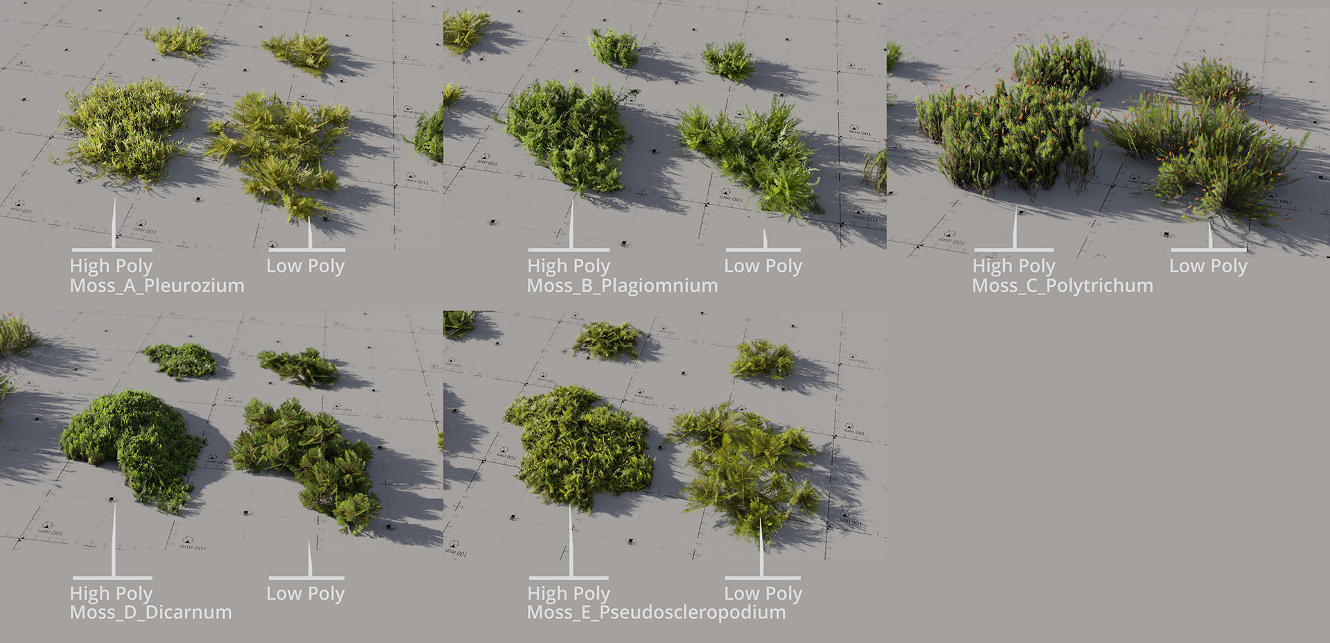 3D model Moss Biome Ground Scatter - 3D AssetKit PBR VR / AR / low-poly ...