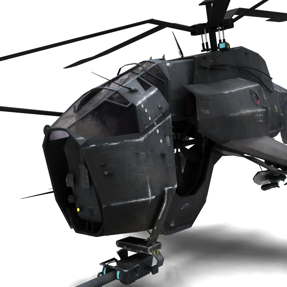 Combine Helicopter - Hunter-Chopper 3D model animated rigged | CGTrader