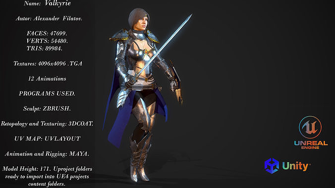 3D model Valkyrie Girl VR / AR / low-poly | CGTrader