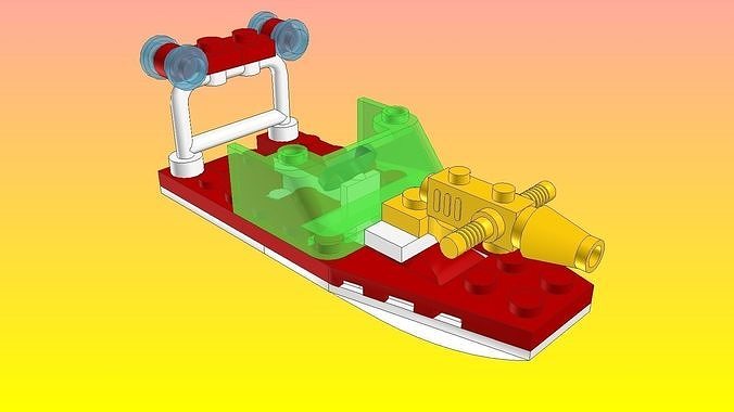 Lego Firefighters boat Model 4992 3D model | CGTrader