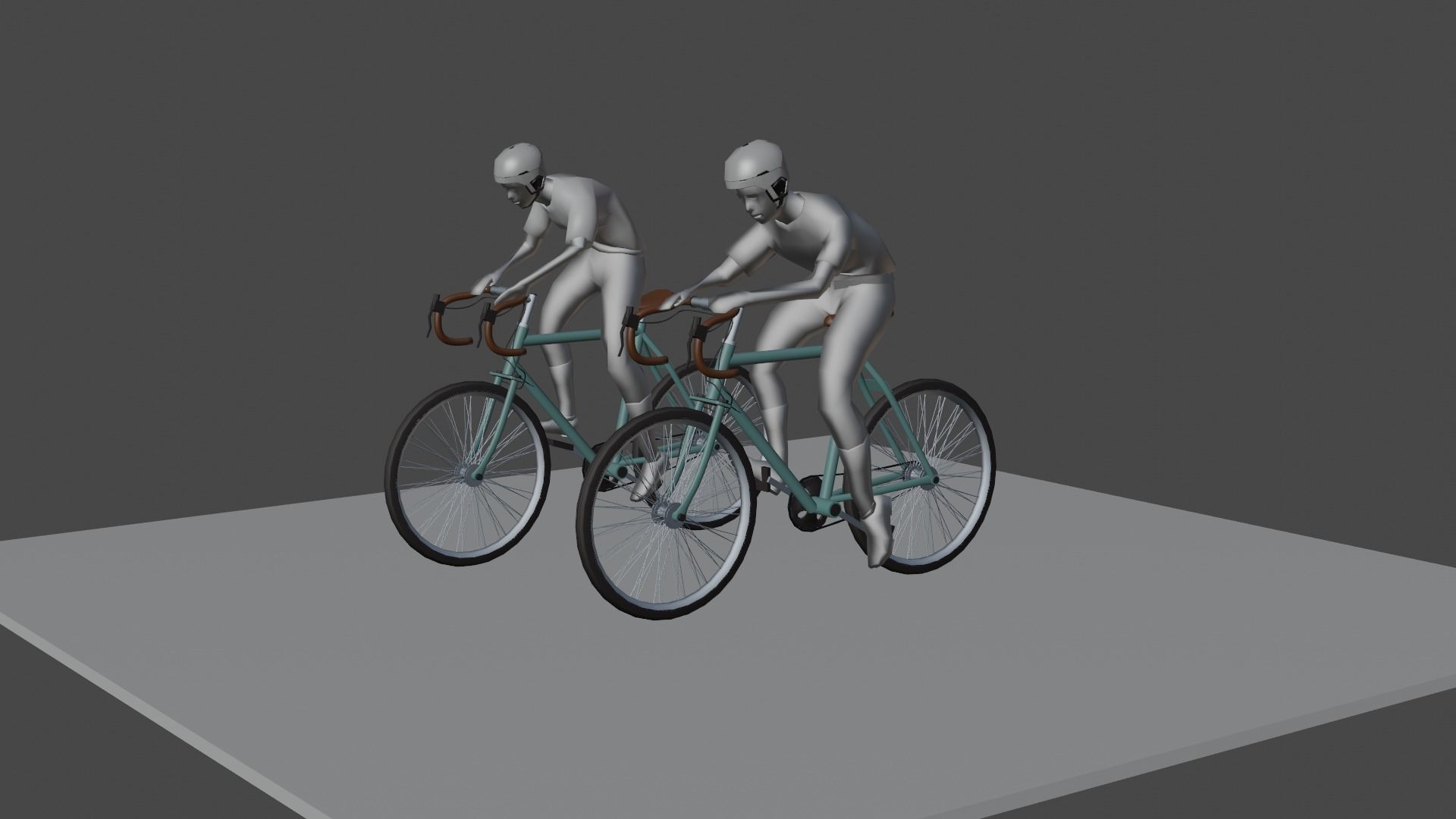 3D model 2 Cyclist Spinning and Grinding Low-poly VR / AR / low-poly ...
