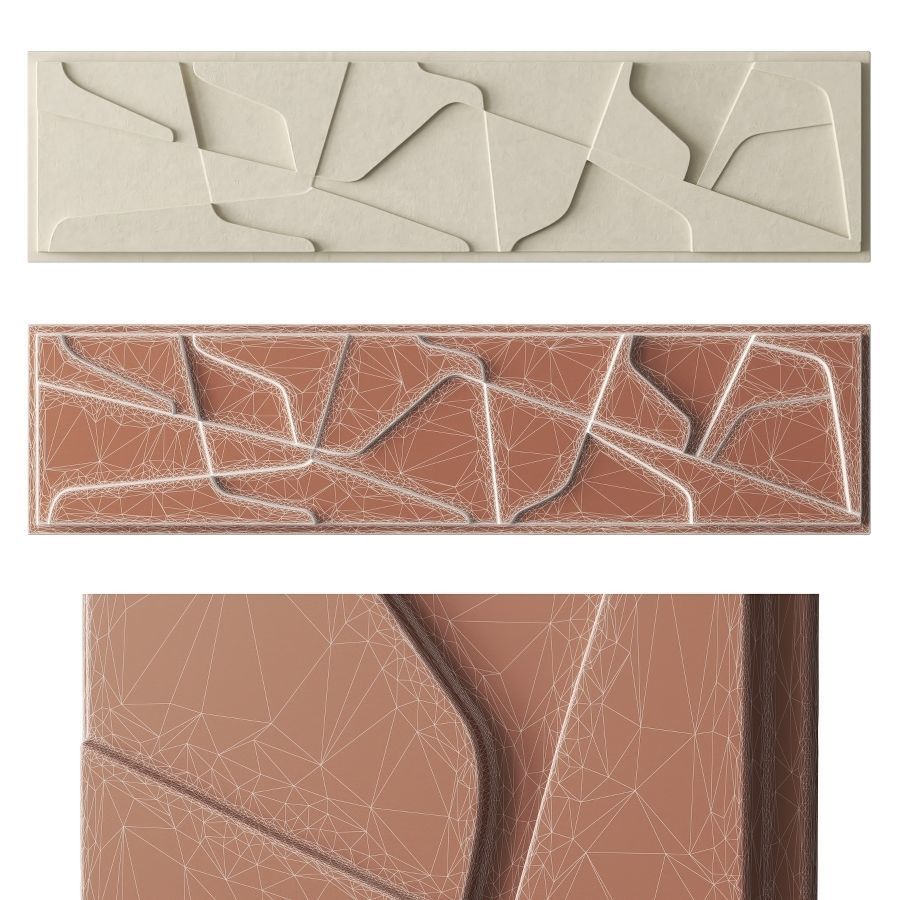 Long abstract relief artwork 3D model | CGTrader