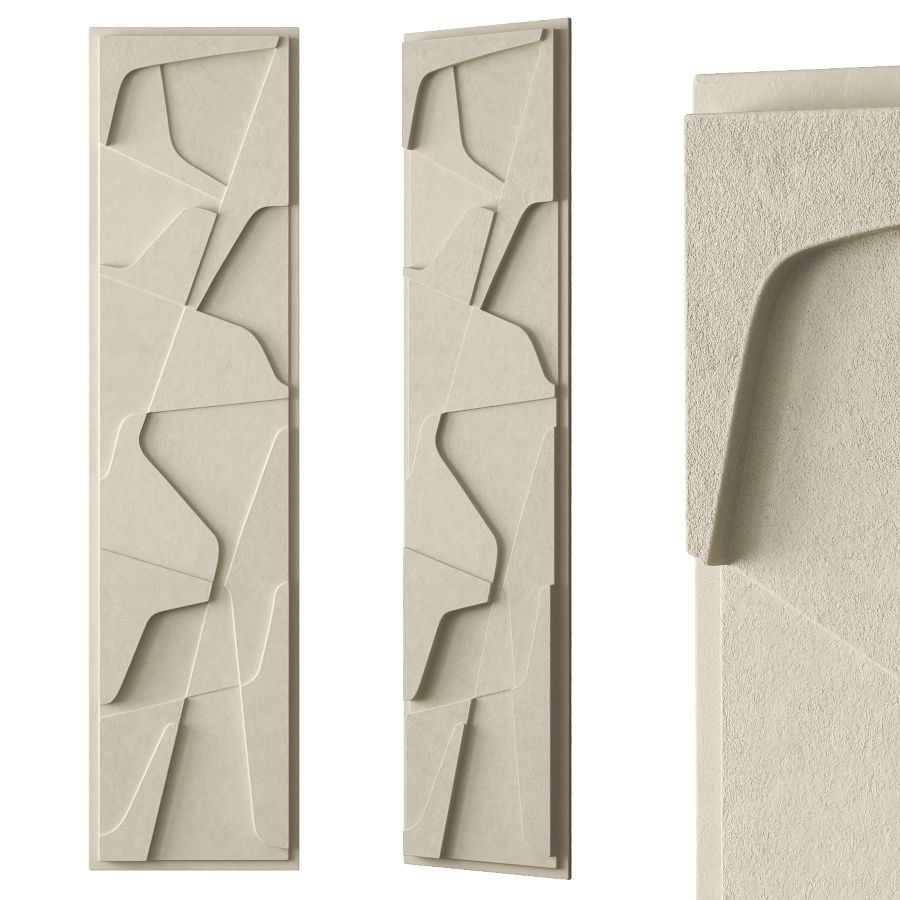 Long abstract relief artwork 3D model | CGTrader