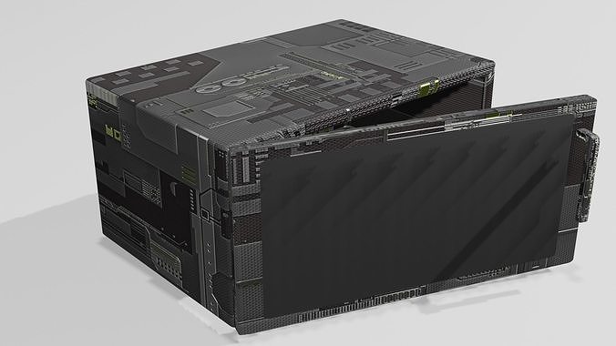 microwave futuristic computer case free VR / AR / low-poly 3D model ...