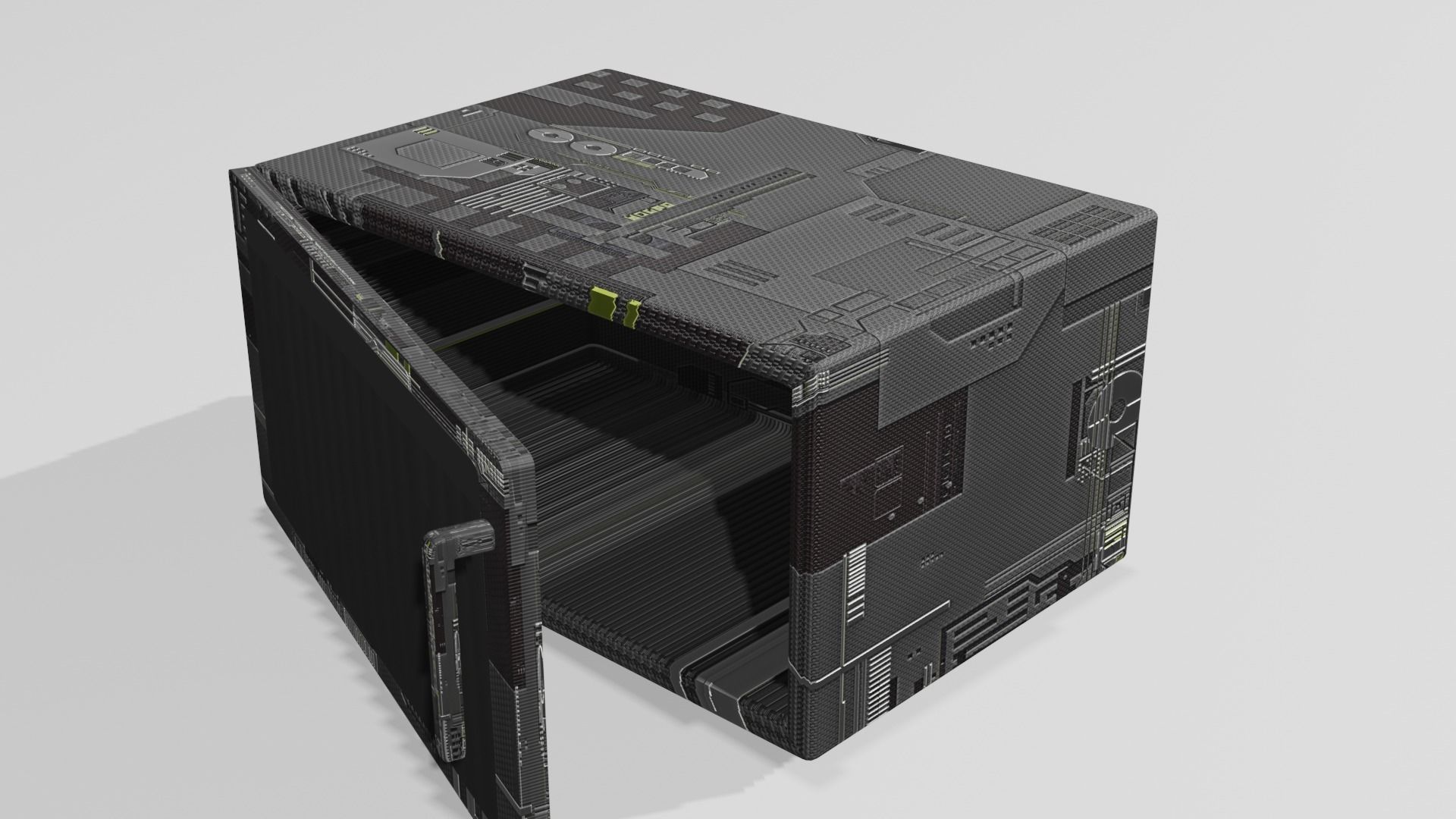 microwave futuristic computer case free VR / AR / low-poly 3D model ...