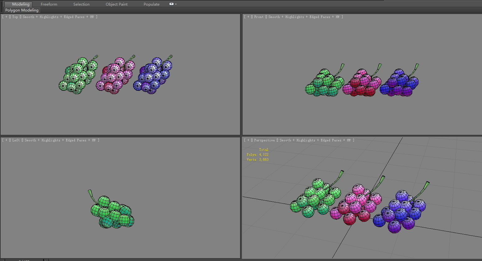 3D model Cartoon grapes VR / AR / low-poly | CGTrader