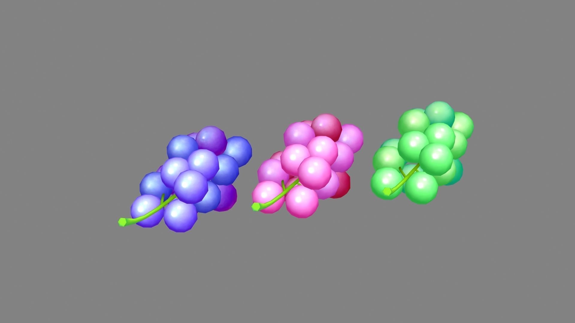 3D model Cartoon grapes VR / AR / low-poly | CGTrader