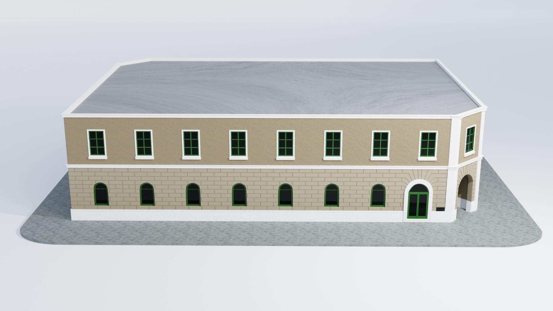 Colonial Building 3D model | CGTrader