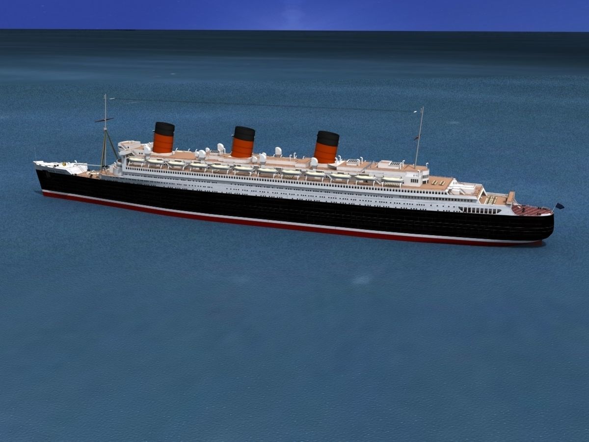RMS Queen Mary 1 3D model rigged | CGTrader