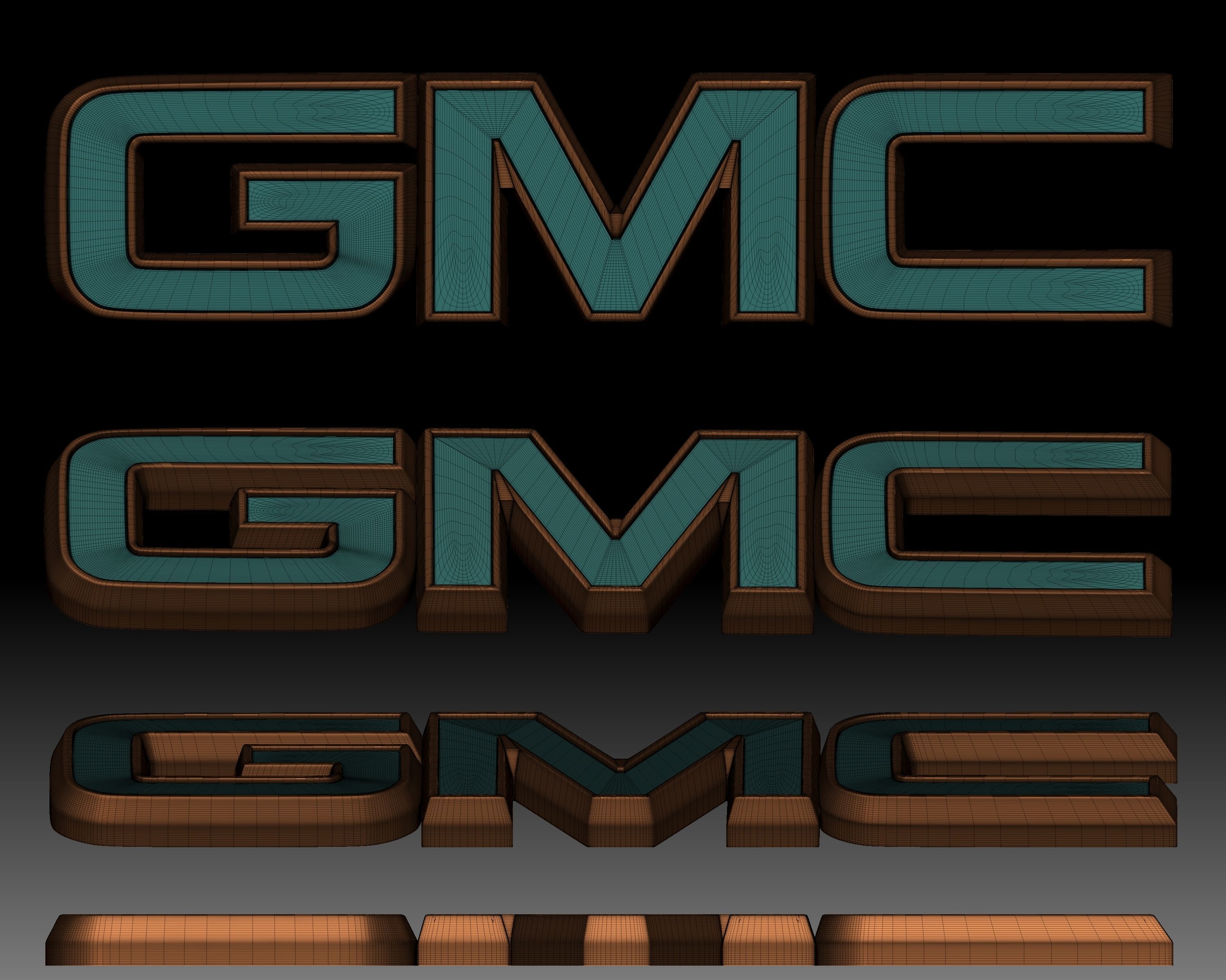 GMC logo General Motors car brand for 3D printer or CNC router 3D model ...