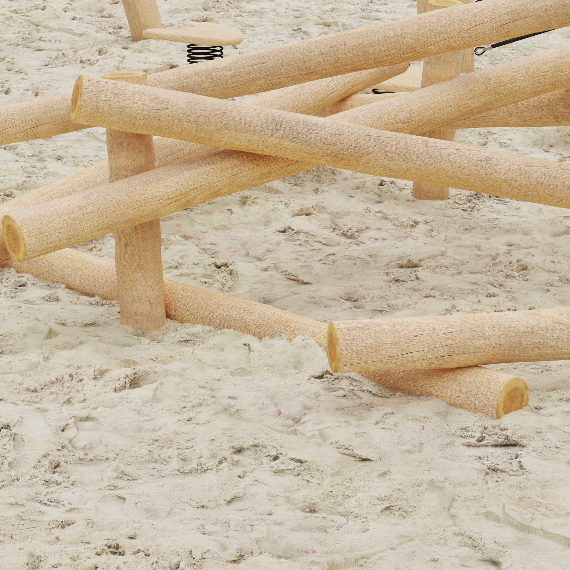 Playground made of logs 3D model | CGTrader