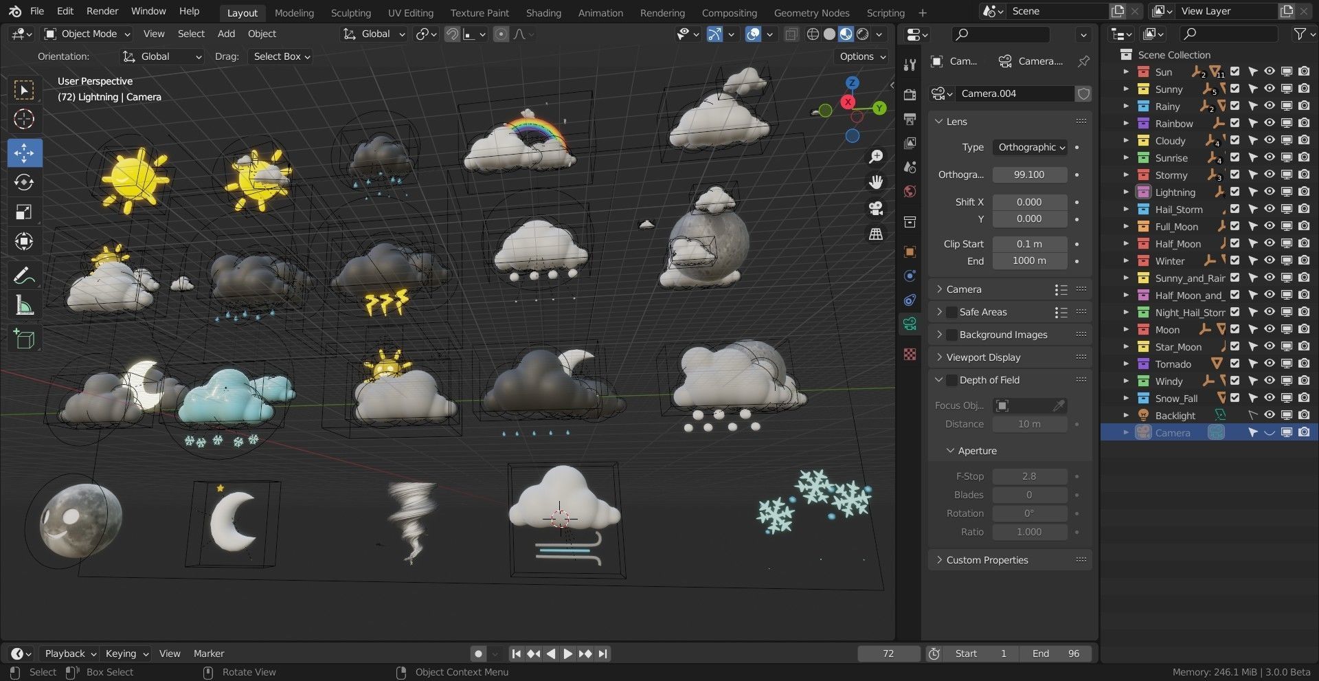 3D model 20 Animated Weather Conditions VR / AR / low-poly | CGTrader