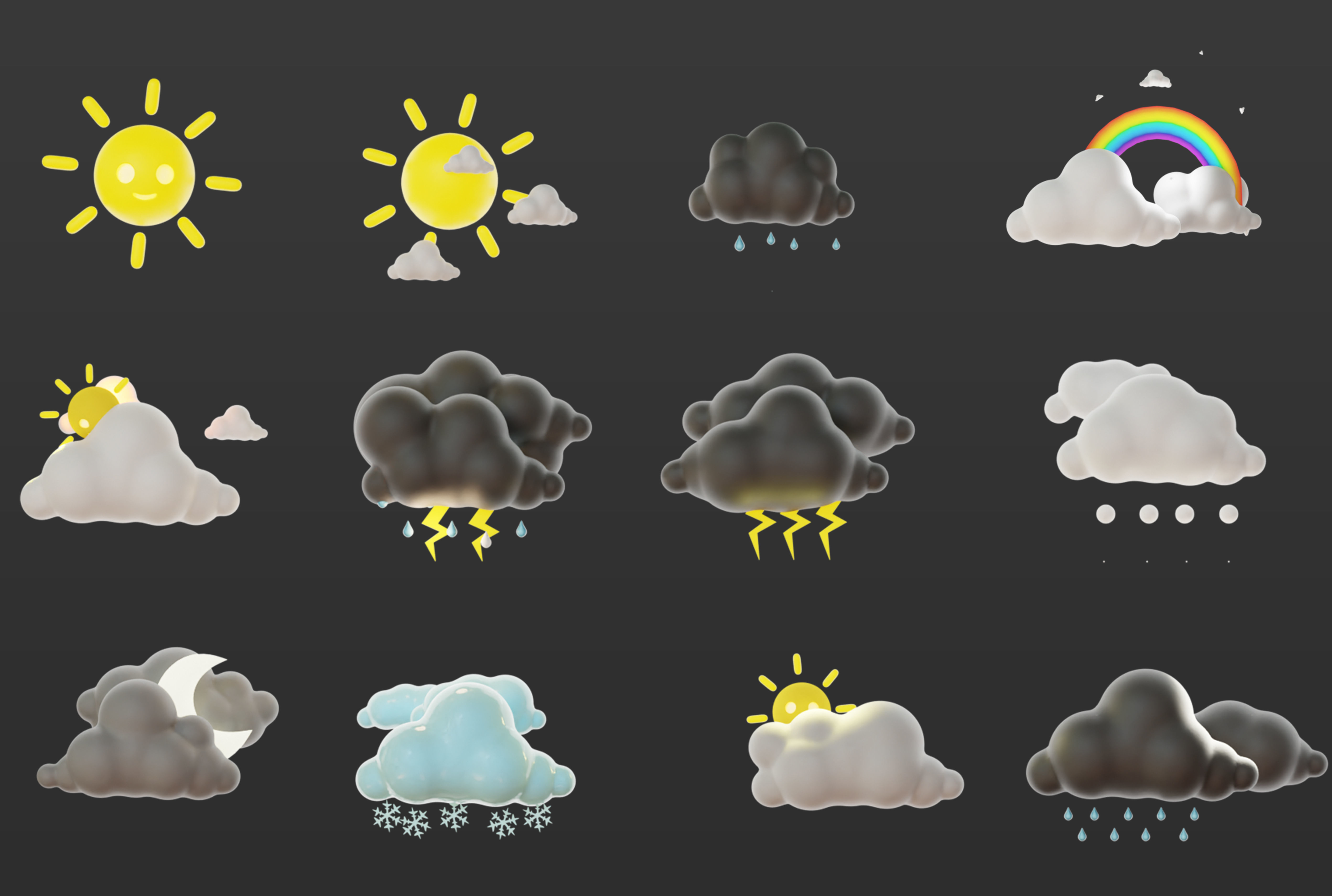 3D model 20 Animated Weather Conditions VR / AR / low-poly | CGTrader