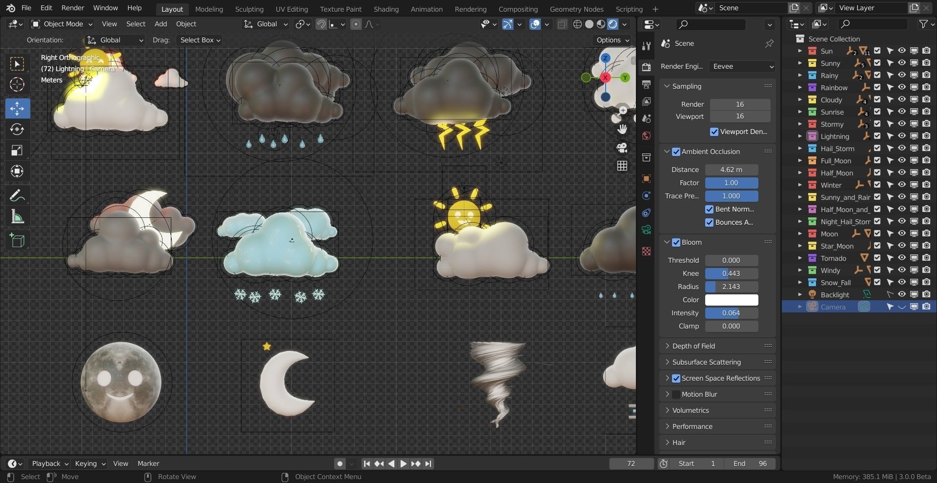 3D model 20 Animated Weather Conditions VR / AR / low-poly | CGTrader