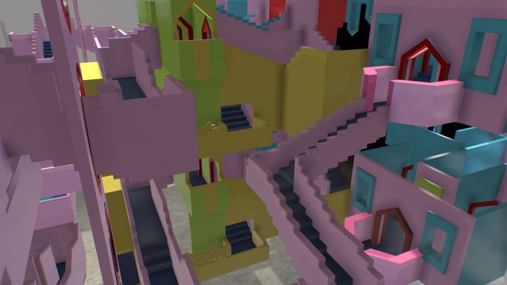 Squid Game connected Stairs Map Model 3D model | CGTrader