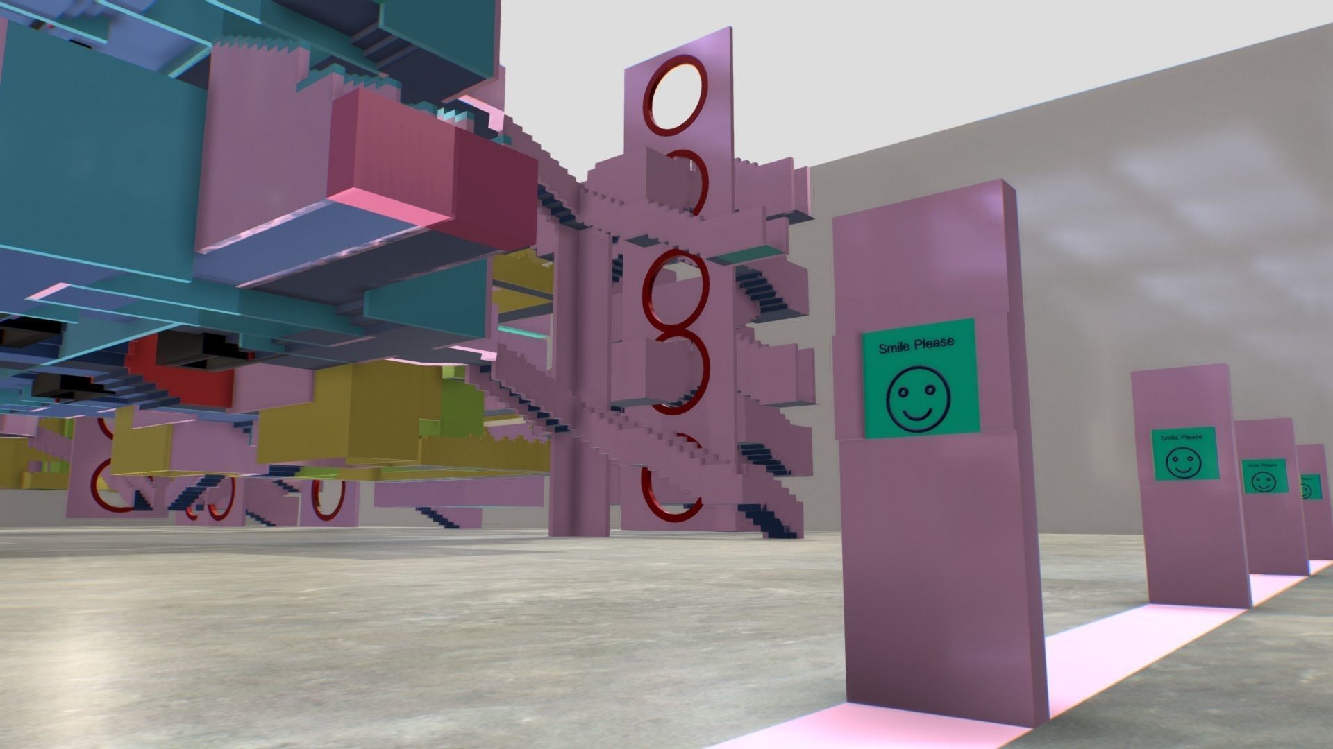 Squid Game connected Stairs Map Model 3D model | CGTrader