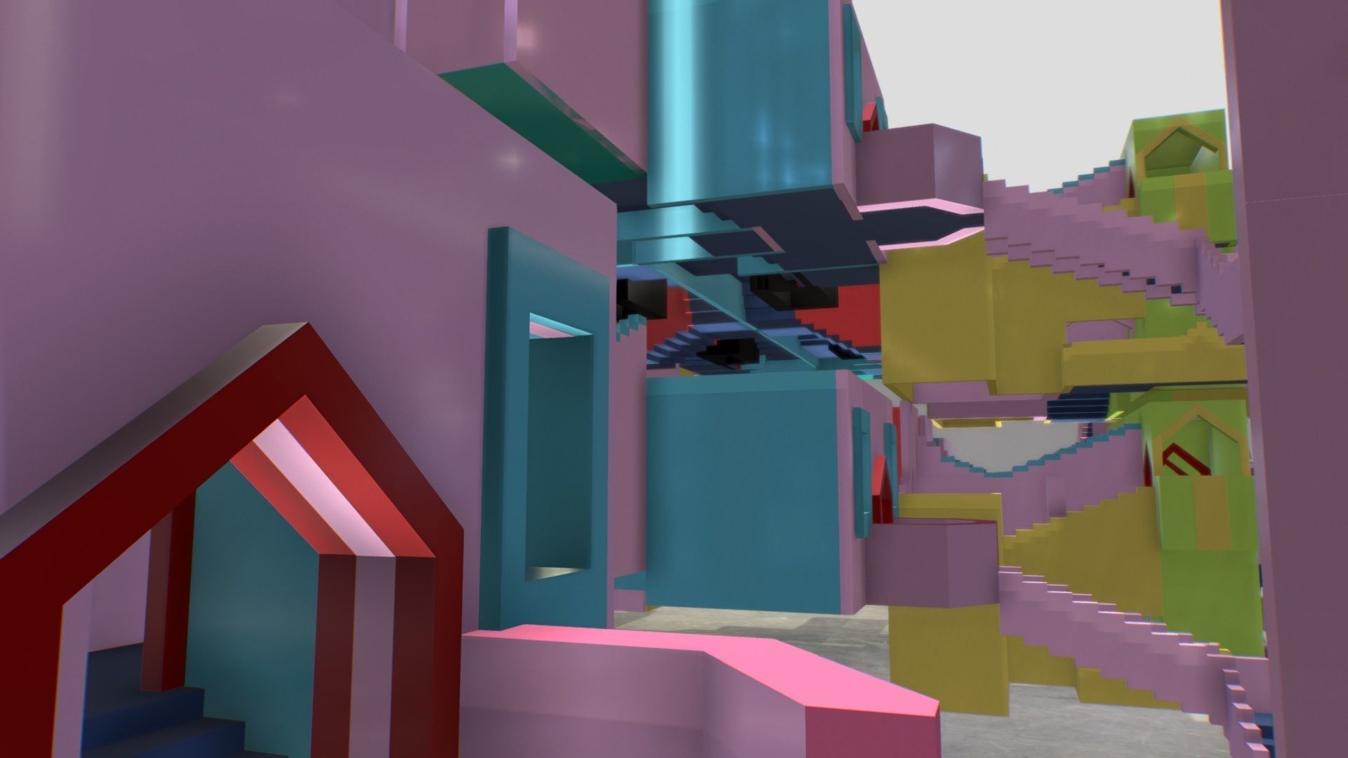 Squid Game connected Stairs Map Model 3D model | CGTrader