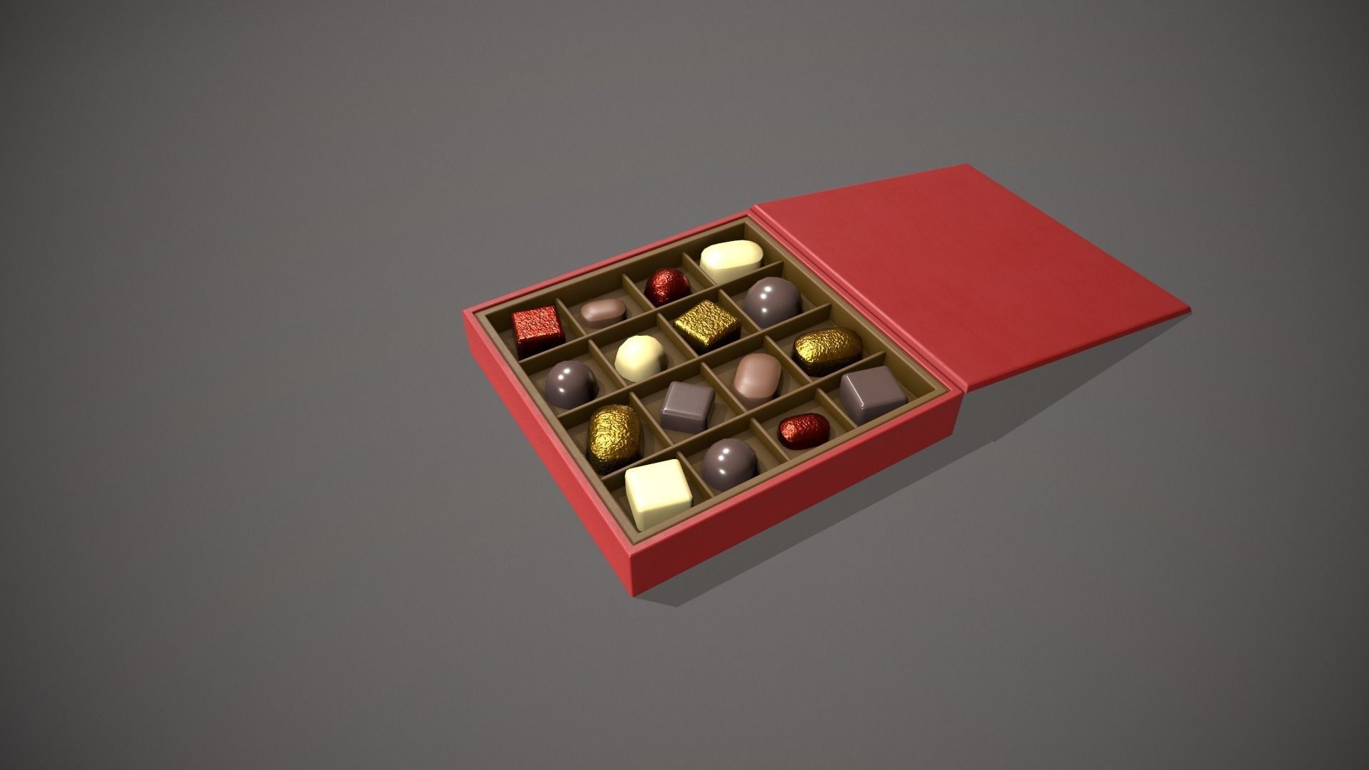 3D model Christmas Red Box of Chocolates VR / AR / low-poly | CGTrader