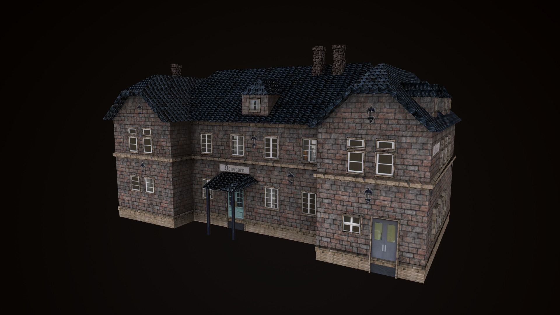 3D model Low-poly Train station Densborn VR / AR / low-poly | CGTrader