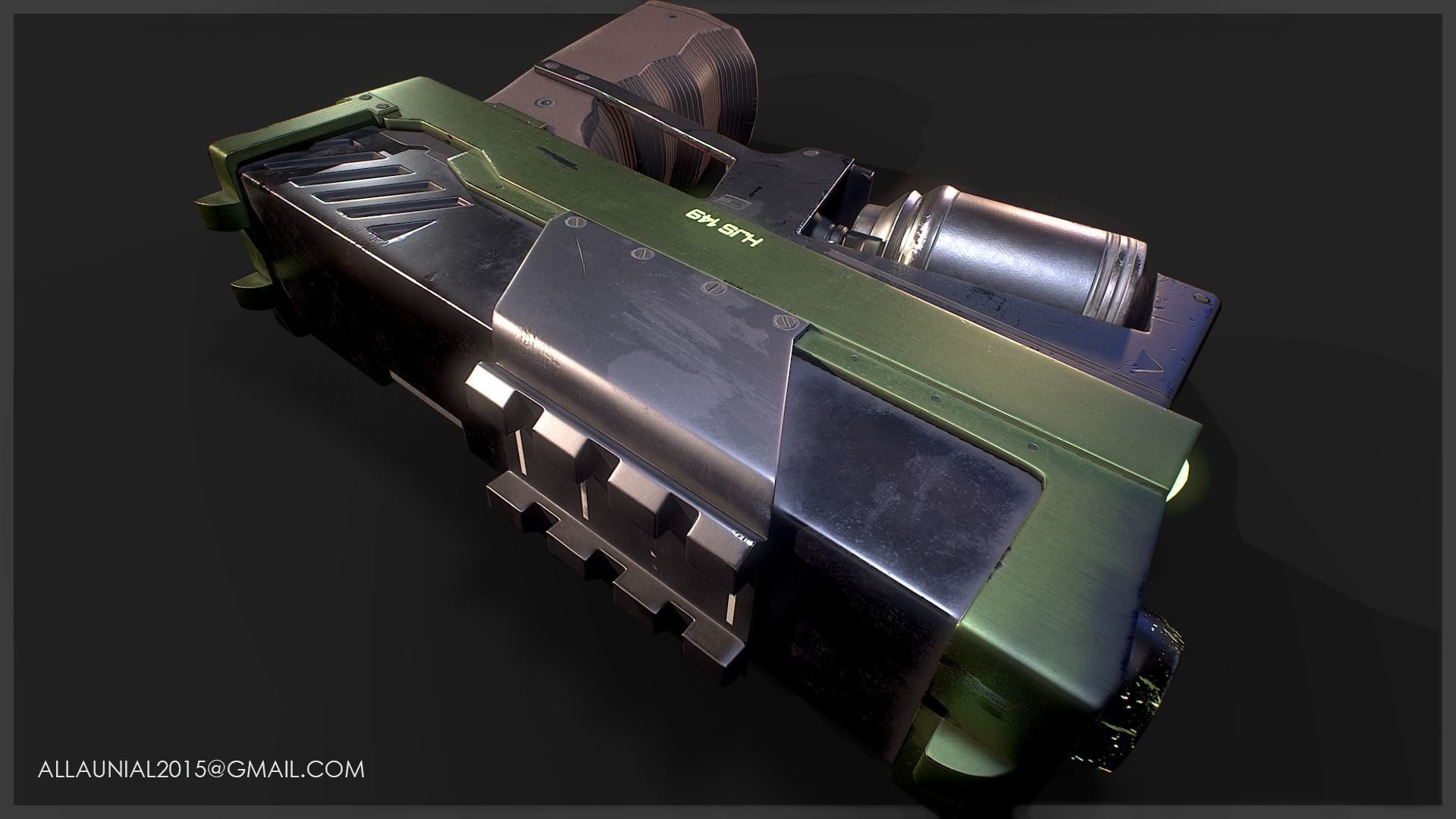 3D model Cyber Gun LP-HP Bake VR / AR / low-poly | CGTrader